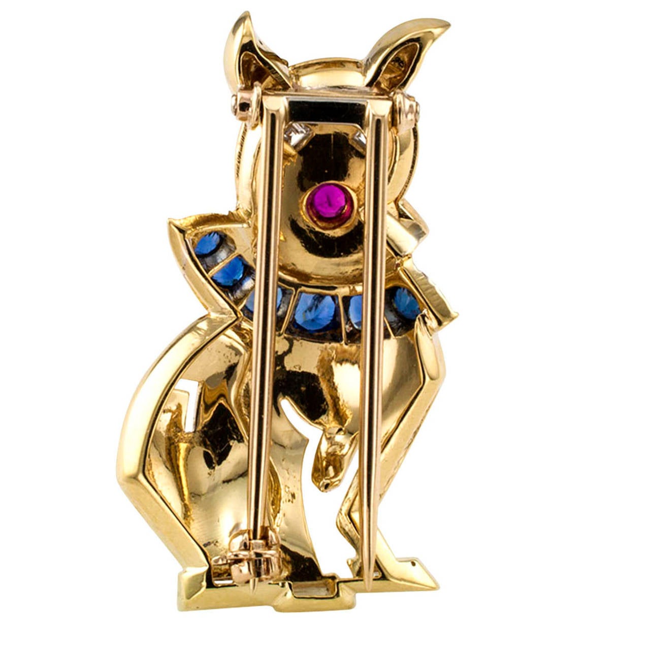 Boxer Dog Gold Clip Brooch at 1stDibs