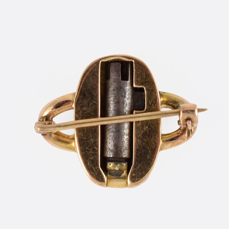 Victorian Bramah Key Gold Brooch at 1stDibs