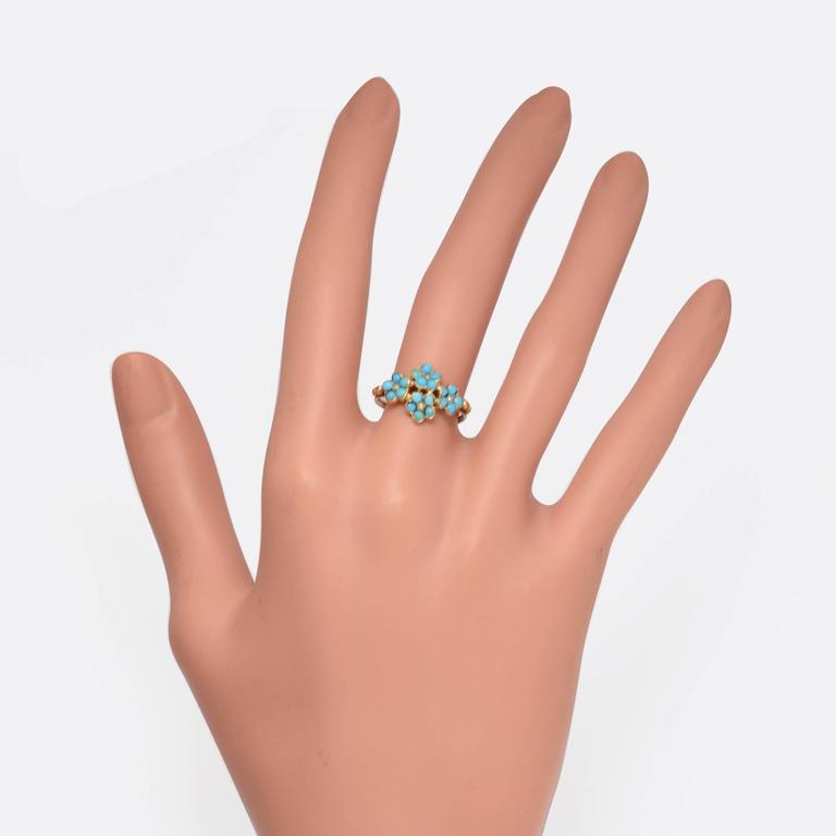 Antique French Turquoise Pearl Flower Ring at 1stDibs | turquoise ...