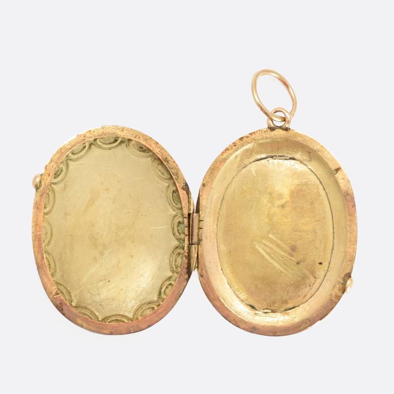Antique Victorian Swiss Enamelled Portrait Locket at 1stDibs