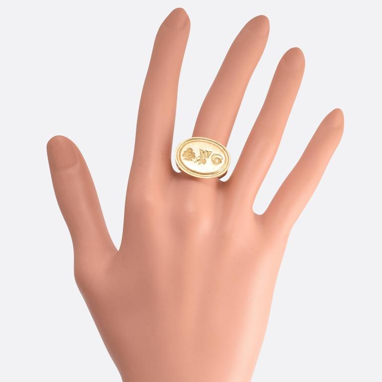Rebus Puzzle "I Love You" Gold Signet Ring at 1stDibs | rebus rings