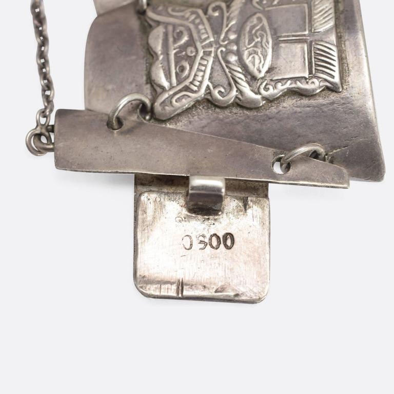 Vintage Silver Aztec Bracelet at 1stDibs