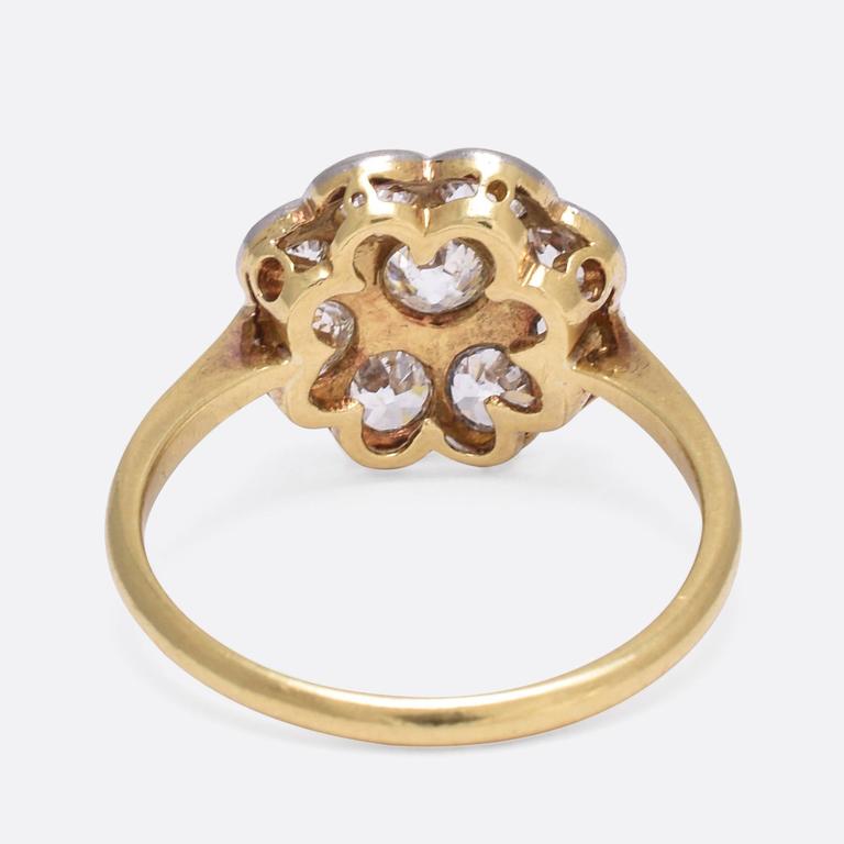 Edwardian Diamond Daisy Cluster Ring at 1stDibs | diamond daisy cluster ...