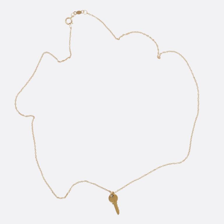 Vintage 1950s Gold Yale Key Pendant at 1stDibs