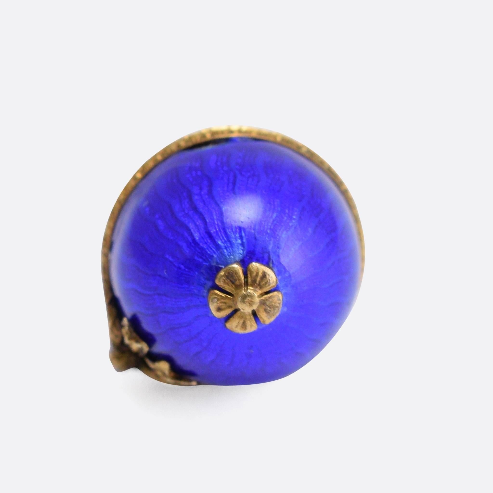 Ananov Blue Enamel Bow Russian Miniature Egg Pendant at 1stDibs ...