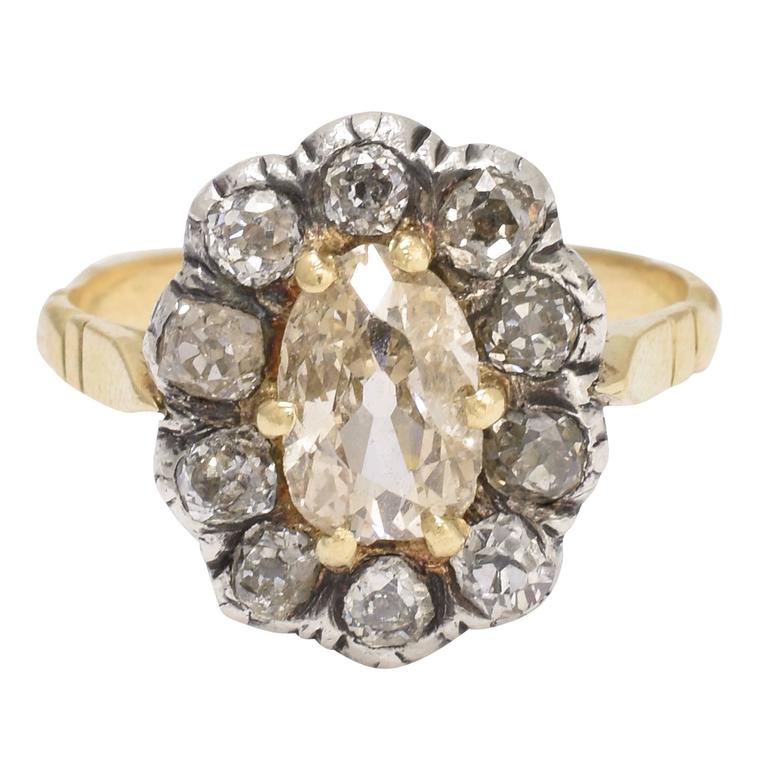 Antique Georgian 2.5 Carat Old Cut Diamond Cluster Ring at 1stDibs ...