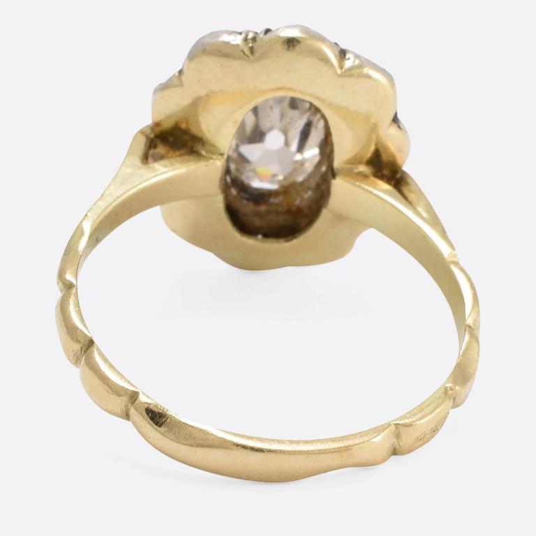 Antique Georgian 2.5 Carat Old Cut Diamond Cluster Ring at 1stDibs ...