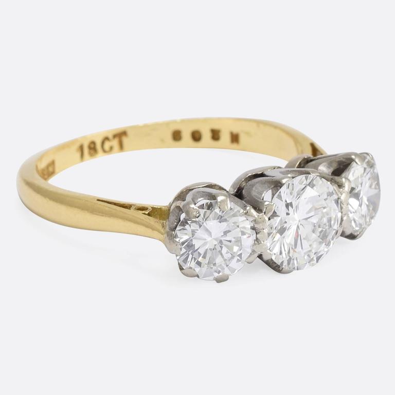 1930s 1.8 Carat Diamond Trilogy Engagement Ring at 1stDibs | diamond ...