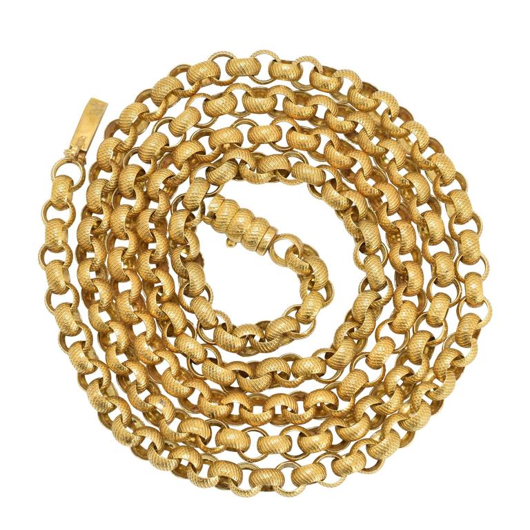 Antique Georgian Fancy Link Gold Guard Chain at 1stDibs