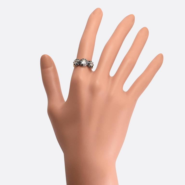 Georgian Old Mine Cut Diamond Three-Stone Ring at 1stDibs | georgian ...