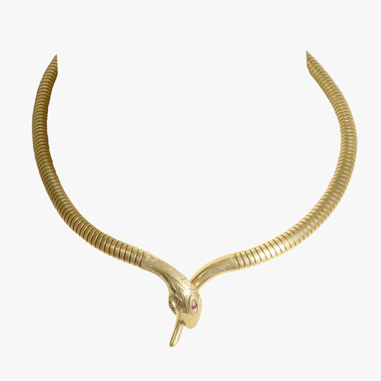1960s Gold Snake Collar at 1stDibs