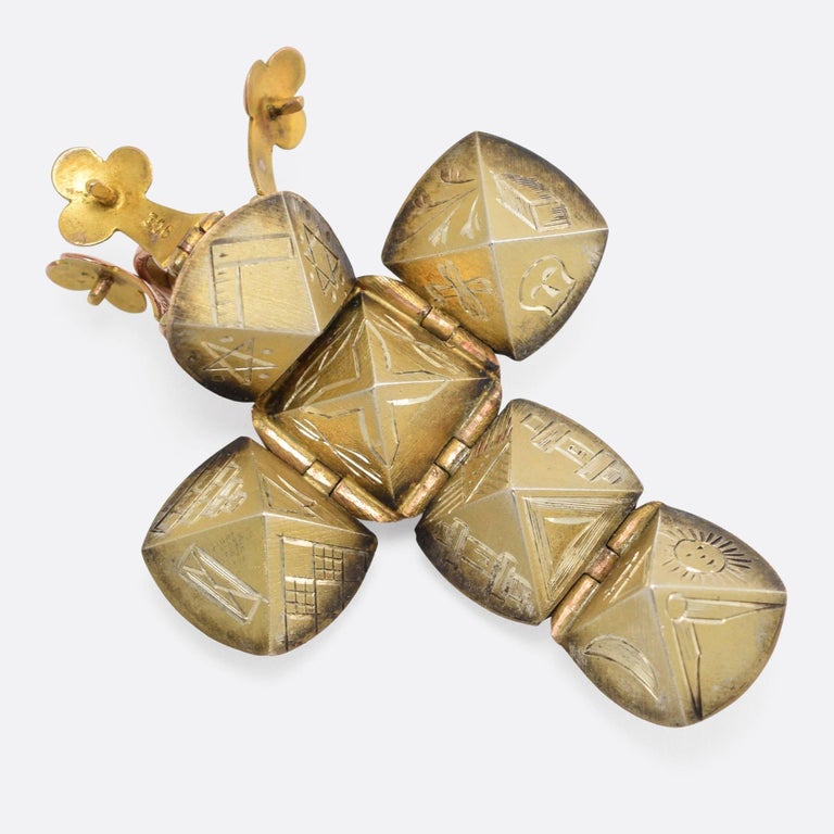 Antique Victorian Gold Masonic Orb Pendant at 1stDibs | masonic orb for ...