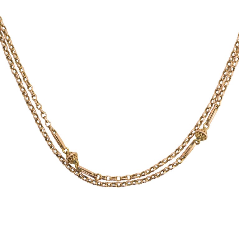 Victorian 15 Karat Gold Guard Chain at 1stDibs