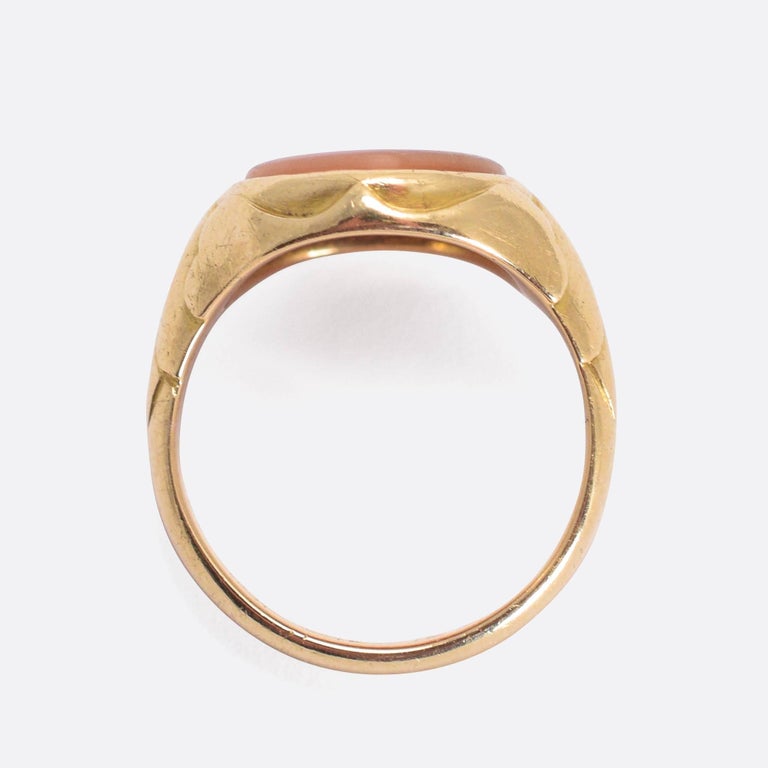 Mid-Victorian "Hawk and Oak" Intaglio Signet Ring at 1stDibs