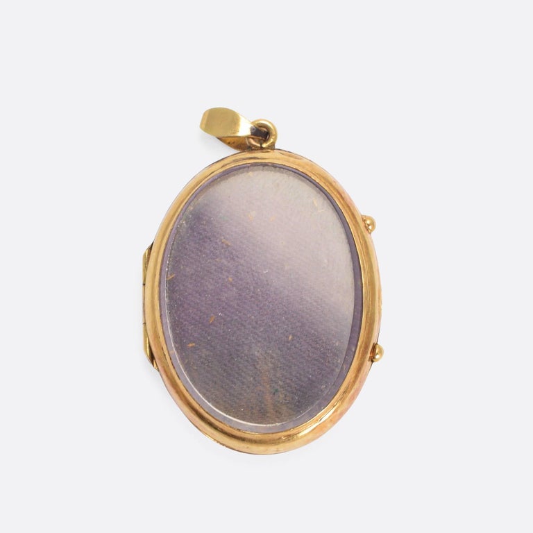 19th Century Ruby Pearl Enamelled Portrait Locket at 1stDibs