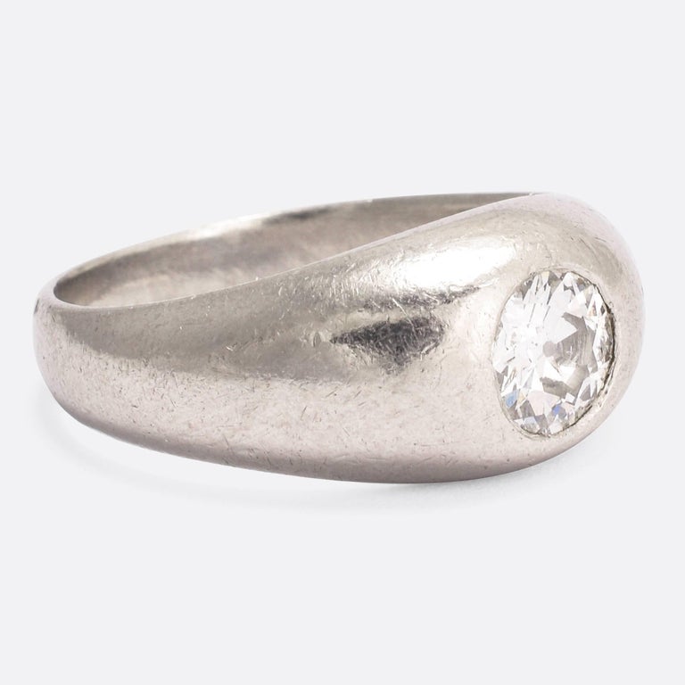 1920s Platinum Diamond Gypsy Ring at 1stDibs