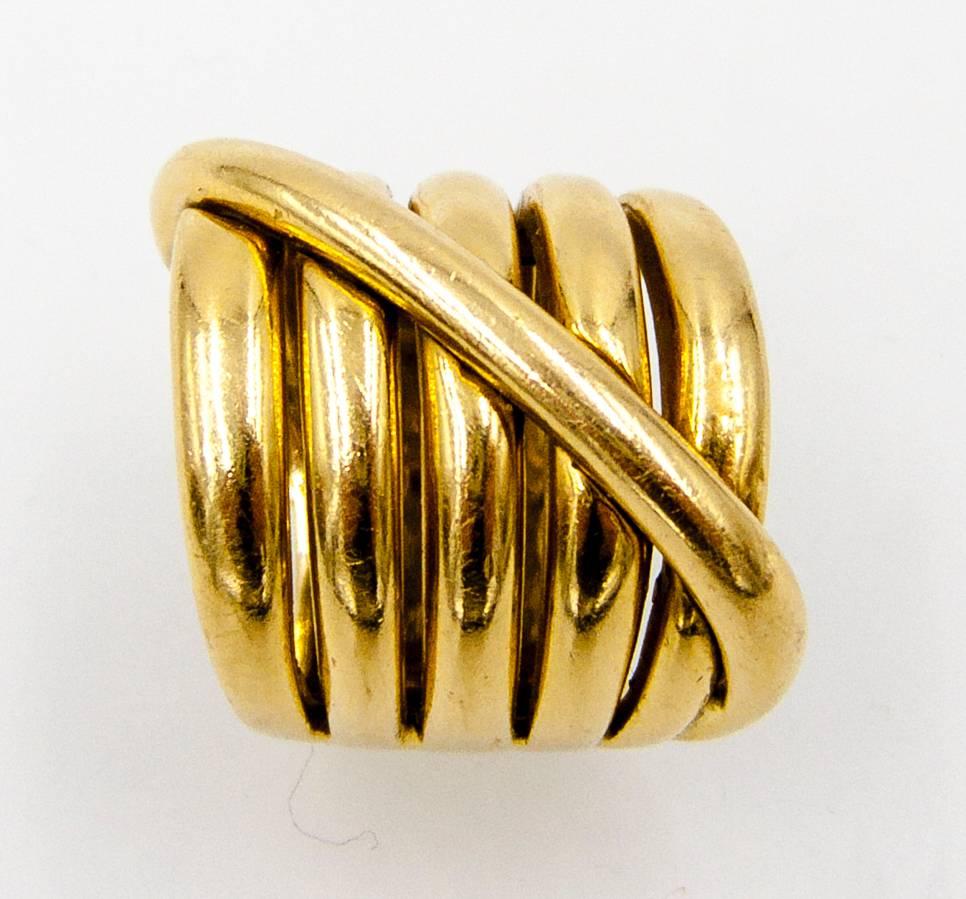 1970s Gucci Italy Gold Coil Ring at 1stDibs
