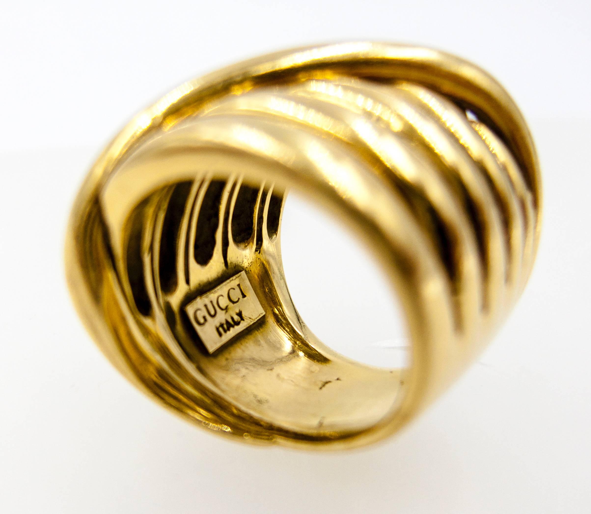 1970s Gucci Italy Gold Coil Ring at 1stDibs