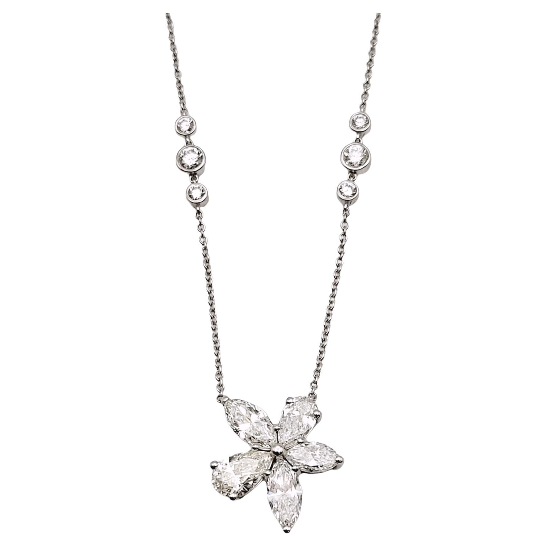 Tiffany and Co. Victoria Diamond Pendant Necklace in Platinum Extra ...