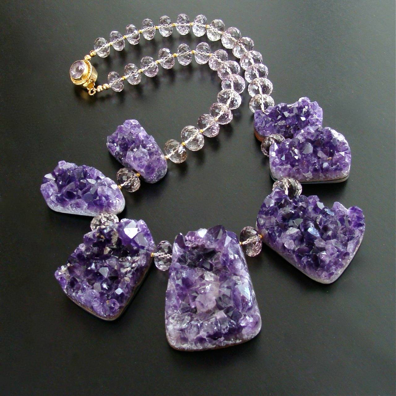 Amethyst Druzy Ambrosia Choker Necklace at 1stDibs
