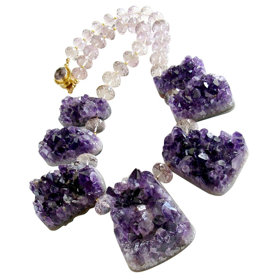 Amethyst Druzy Ambrosia Choker Necklace at 1stDibs