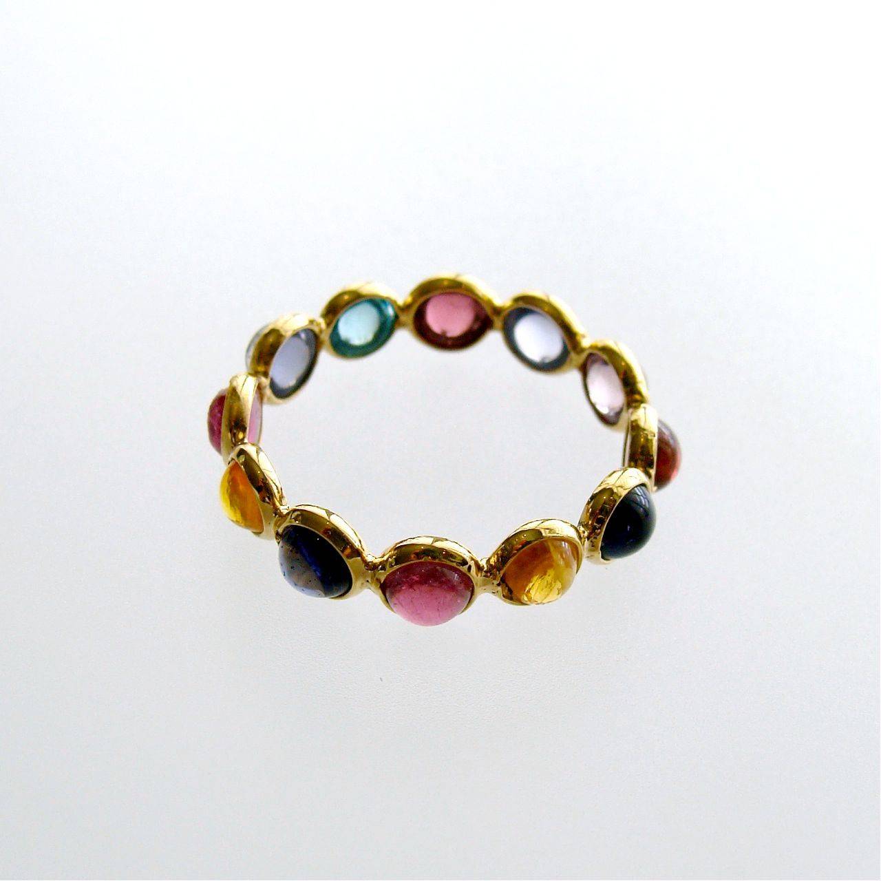 Tourmaline Gold Stacking Band Ring at 1stDibs