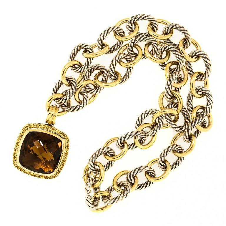 David Yurman "Albion" Citrine Gold Pendant at 1stDibs