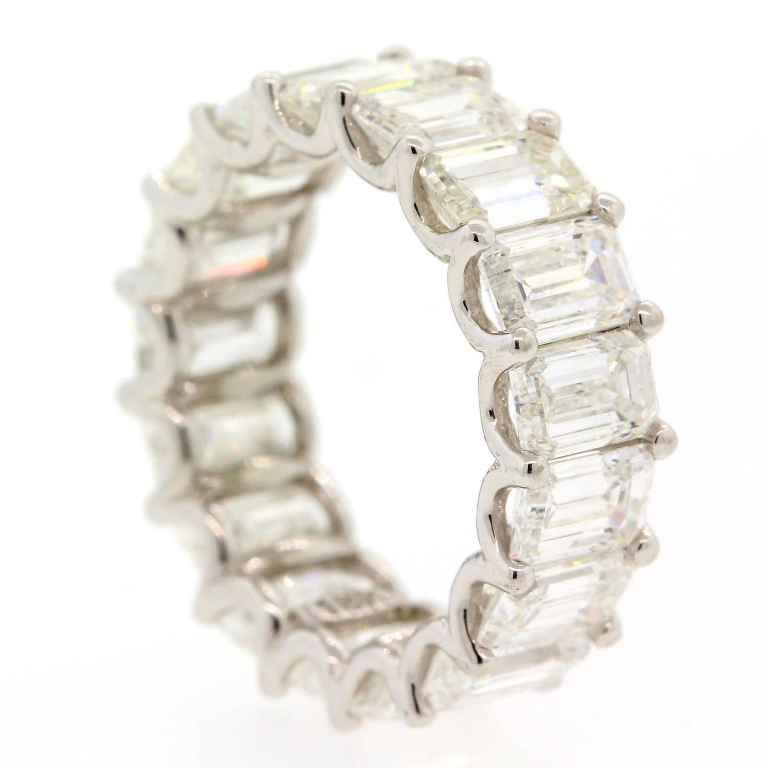 Emerald Cut Diamond and Gold Eternity Band at 1stdibs