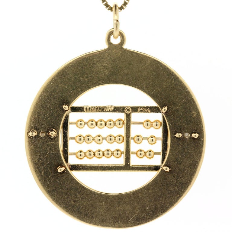Vintage Gold Loving Abacus Pendant at 1stDibs | gold abacus pendant