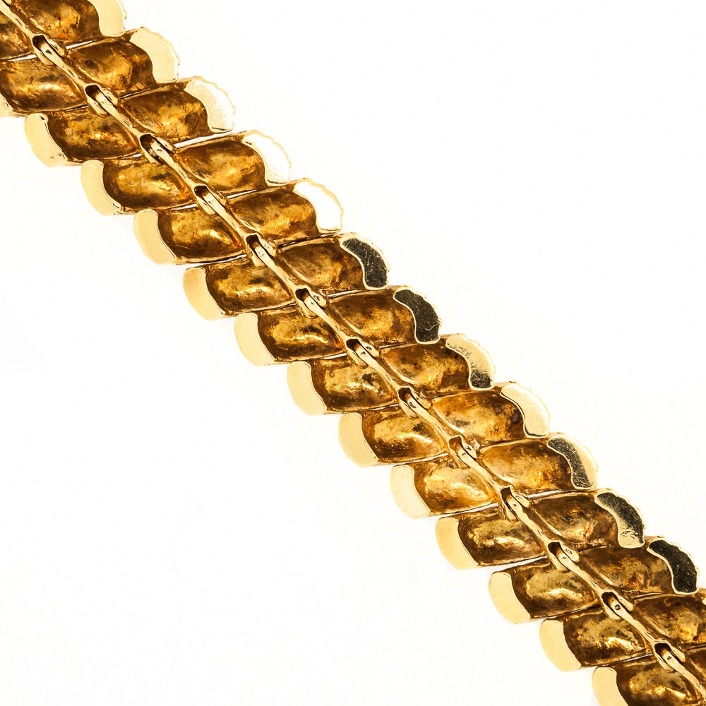 1960s Snake Scale Gold Bracelet at 1stdibs