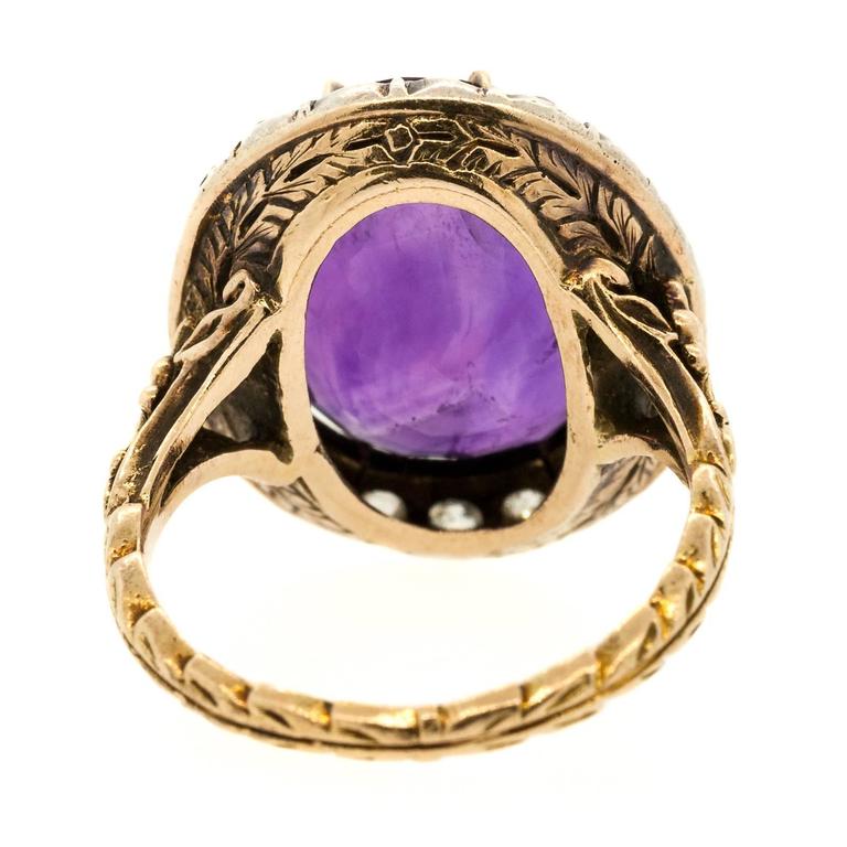 1930s Russian Amethyst Diamond silver gold Ring at 1stDibs | deep ...