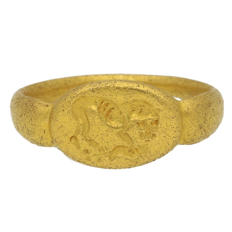 Museum Quality Ancient Greek Gold Signet Ring circa 5th-3rd Century BC ...
