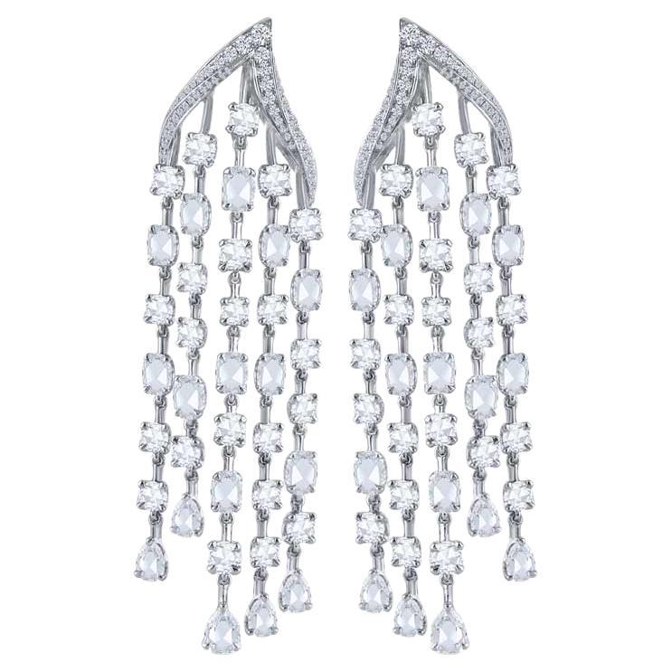 Harakh 18 Karat White Gold Colorless Diamond Detachable Dangle Drop ...