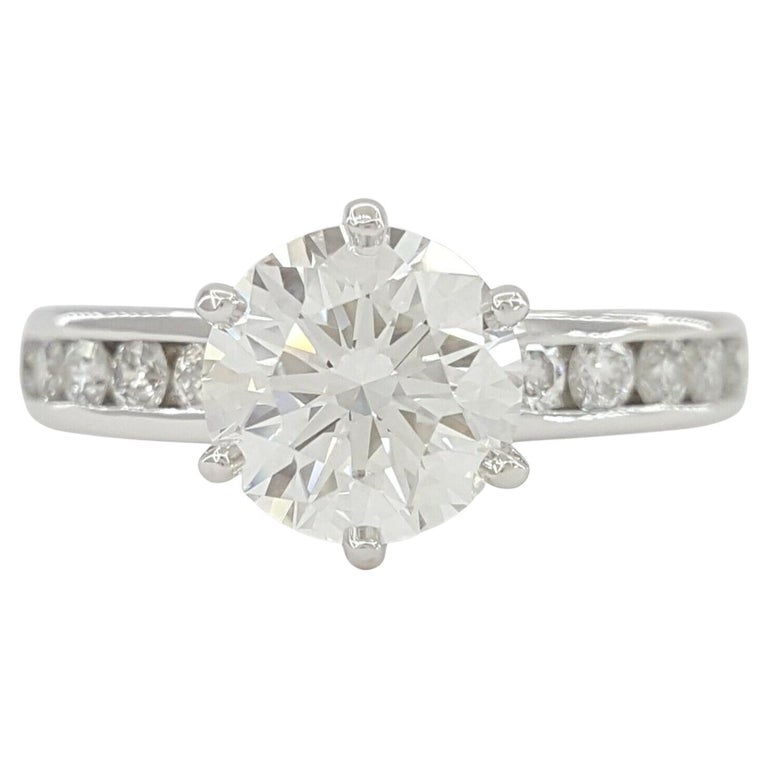 Tiffany and Co Platinum Channel-Set Diamond Engagement Ring. For Sale ...