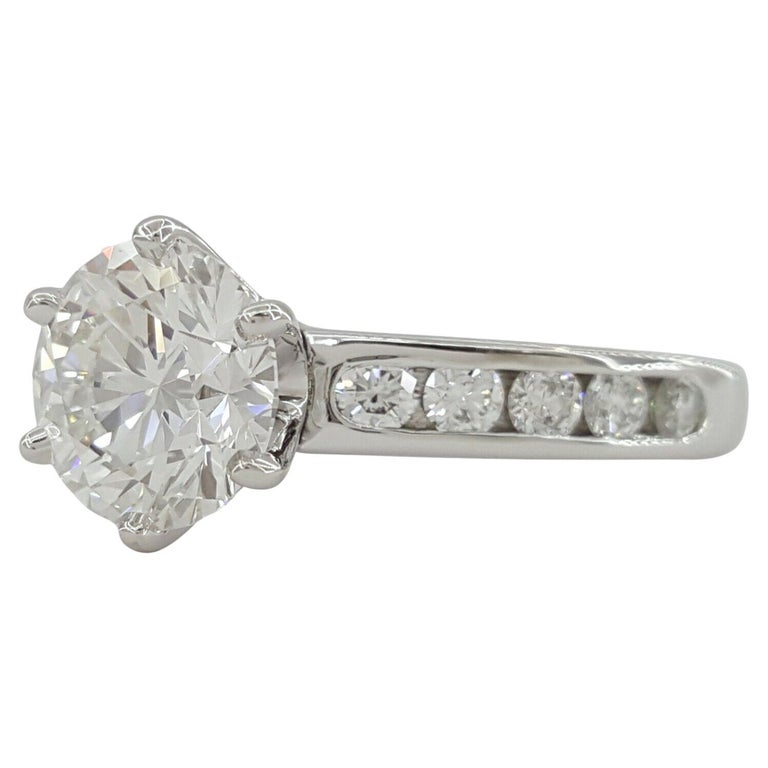 Tiffany and Co Platinum Channel-Set Diamond Engagement Ring. For Sale ...
