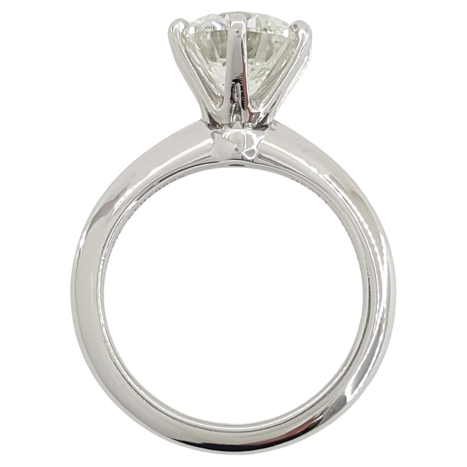 Tiffany and Co. 2 Carat Round Cut Diamond Platinum Solitaire Ring For Sale at 1stDibs | cushion ...