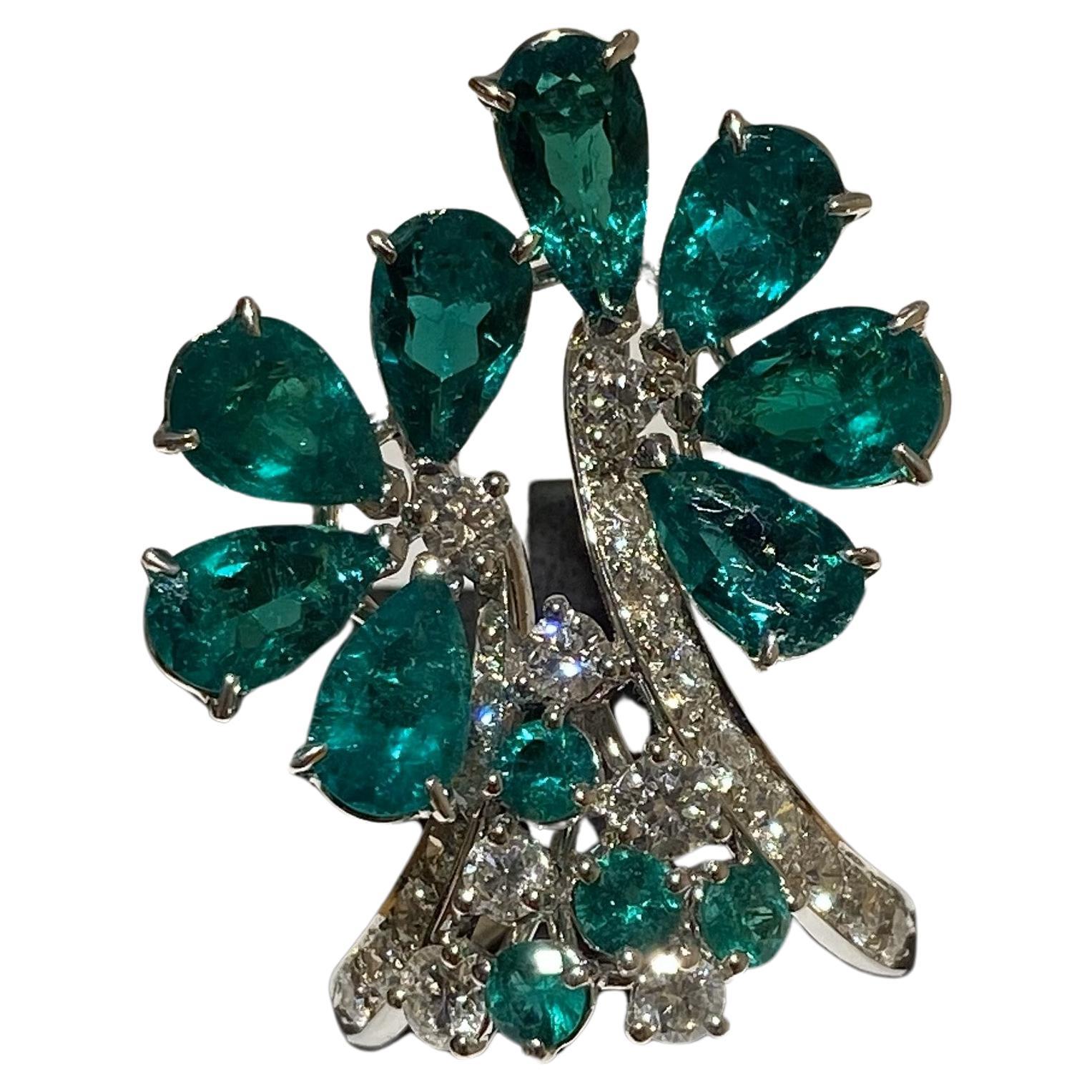 SCAVIA Diamond Green Tourmalines GreyGreen Tahiti Pearls And Ivory ...