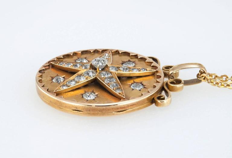 Victorian Diamond Star Gold Locket at 1stDibs