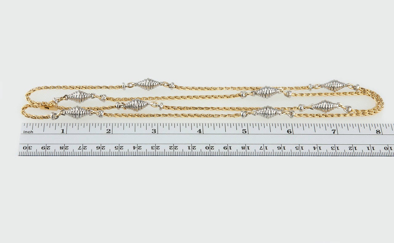 Cartier Two Color Gold Chain Necklace For Sale at 1stDibs