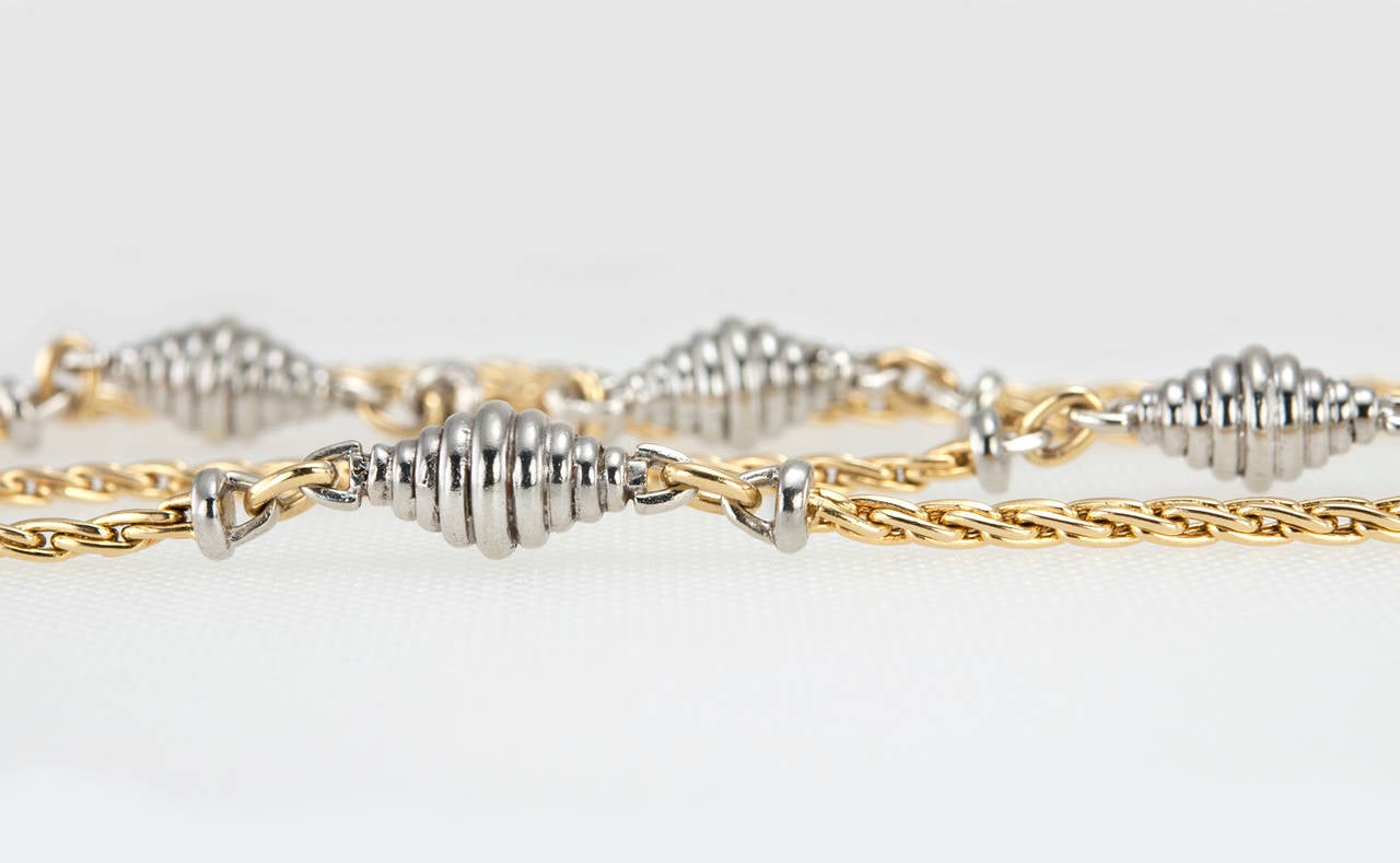 Cartier Two Color Gold Chain Necklace For Sale at 1stDibs