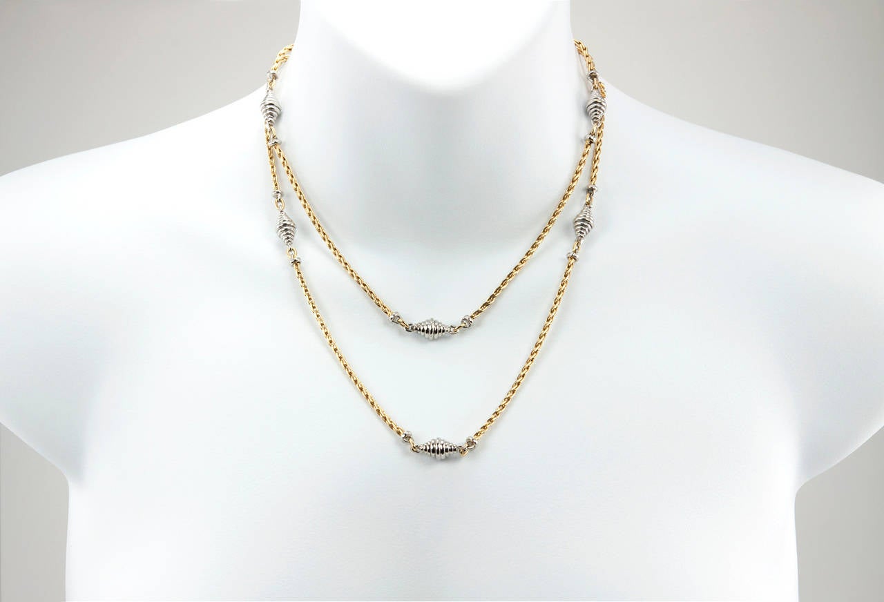 Cartier Two Color Gold Chain Necklace For Sale at 1stDibs