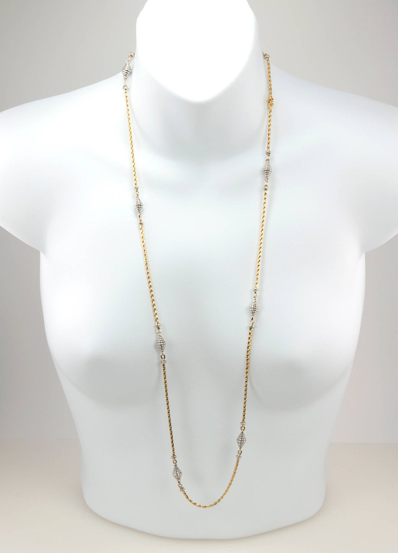 Cartier Two Color Gold Chain Necklace For Sale at 1stDibs