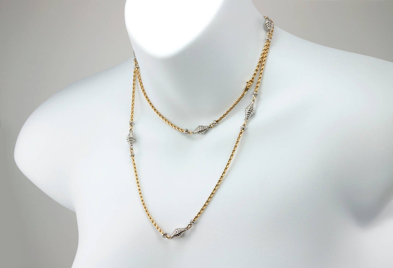 Cartier Two Color Gold Chain Necklace For Sale at 1stDibs