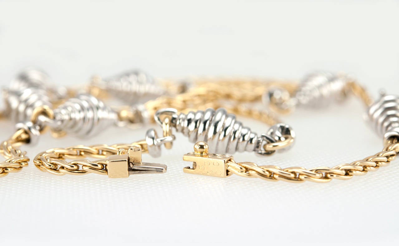 Cartier Two Color Gold Chain Necklace For Sale at 1stDibs