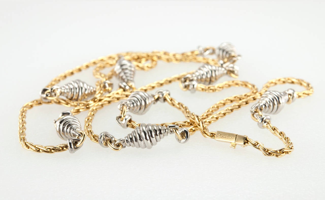 Cartier Two Color Gold Chain Necklace For Sale at 1stDibs