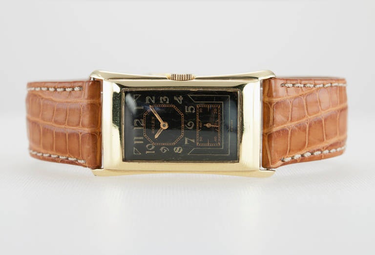 Rolex Yellow Gold Rectangular Doctor's Wristwatch Ref 1490 circa 1925 ...