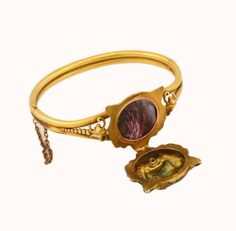 Tiger Bangle with Locket and Detailed Enamel For Sale at 1stDibs ...