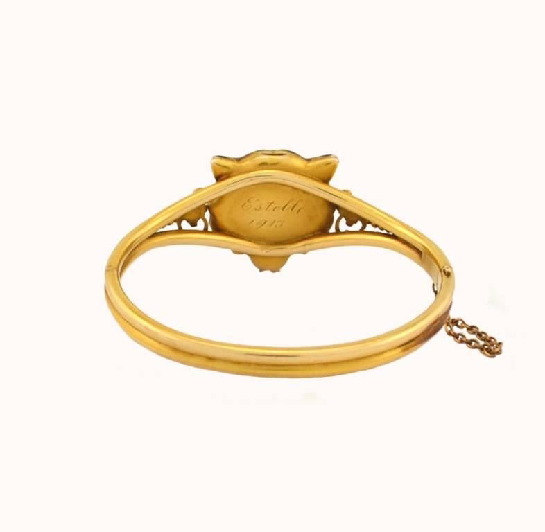 Tiger Bangle with Locket and Detailed Enamel For Sale at 1stDibs ...