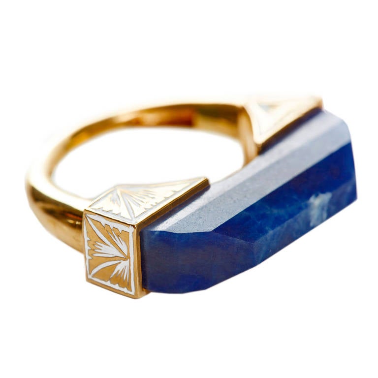 Jade Jagger NeverEnding Sapphire and Enamel Ring Pendant at 1stDibs