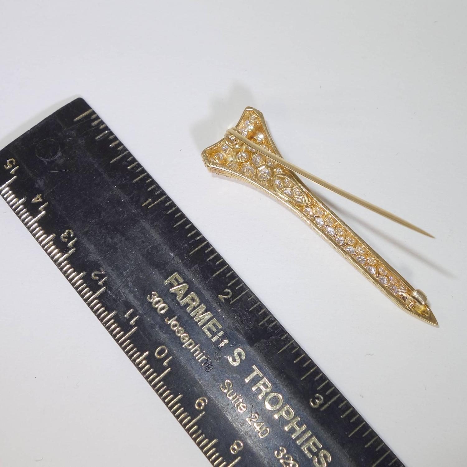 Oscar Heyman Fine Diamond Gold Golf Tee at 1stdibs